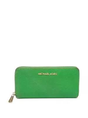 Michael Kors Zip-around Leather Wallet - Green