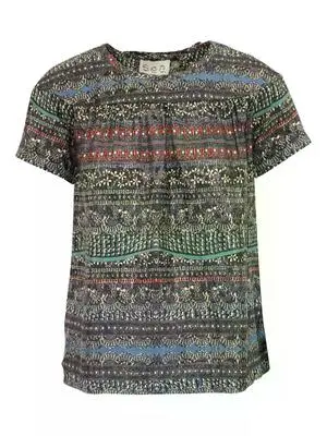 Sea Abstract-print Short-sleeve Top