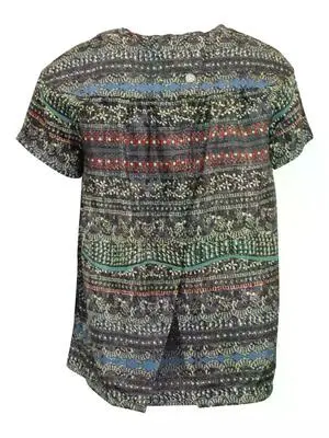 Sea Abstract-print Short-sleeve Top