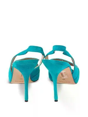 Manolo Blahnik 100mm Slingback Peep-toe Sandals