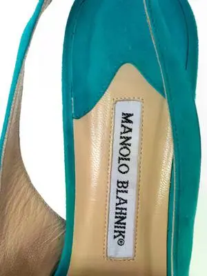 Manolo Blahnik 100mm Slingback Peep-toe Sandals