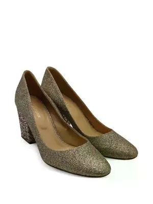 SERGIO ROSSI Glitter Block-heel Pumps