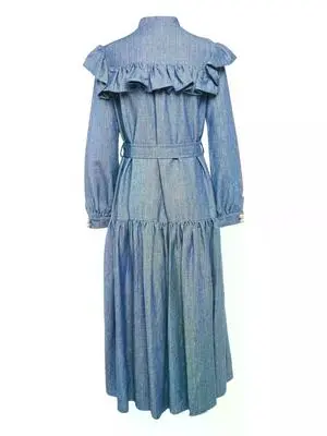 POCA & POCA Pearl-embellished Ruffled Maxi Dress