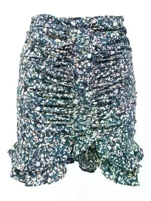 ISABEL MARANT VINTAGE Floral Print Ruched Skirt