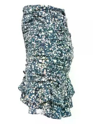 ISABEL MARANT VINTAGE Floral Print Ruched Skirt