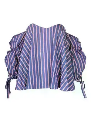Caroline Constas Striped Off-shoulder Top