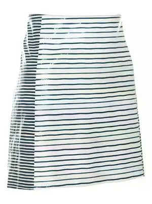 Tory Burch Leather Striped A-line Skirt