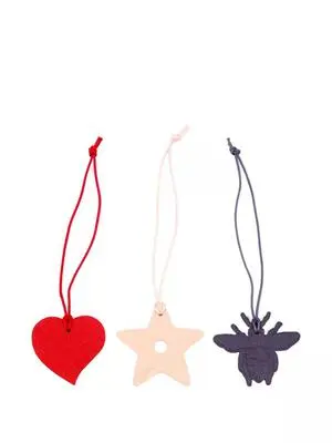 Dior 2000s Leather Charms Set Of Three - Red