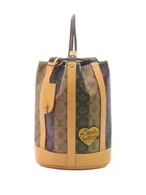 LOUIS VUITTON X Nigo 2021 Randonnee Monogram Stripe Backpack - Brown