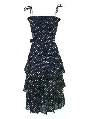 Tory Burch Tiered Polka-dot Midi Dress