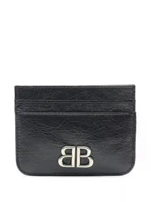 Balenciaga 2010-2025 Leather Monaco Card Holder - Black