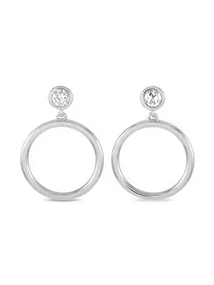 LB EXCLUSIVE 14k White Gold Diamond Drop Earrings - Silver