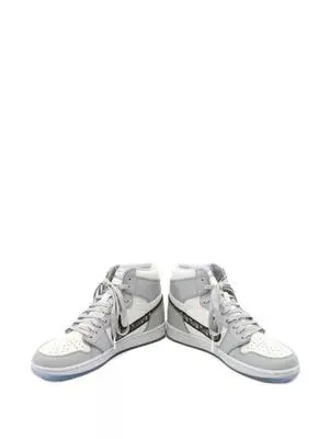 Dior X Air Jordan 1 Lace-up Leather Sneakers