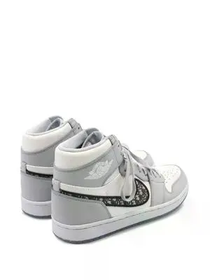 Dior X Air Jordan 1 Lace-up Leather Sneakers