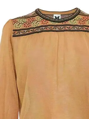 Missoni Embroidered Cotton Top - Brown