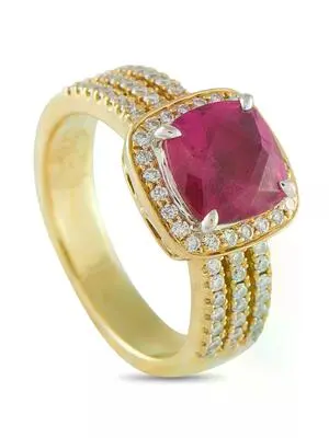 SIMON G 18k Yellow Diamond And Rubellite Ring