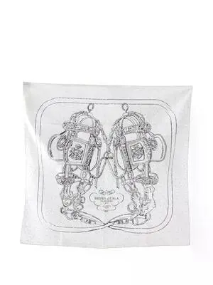 Hermès 1920 Brides De Gala 70 Scarf - White