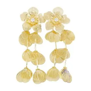 SELF-PORTRAIT Flower Dangle Earrings - Gold