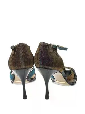 Dolce & Gabbana 100mm Lamé Leather Sandals