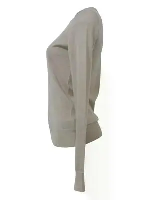 Theory Crew-neck Ribbed-trim Sweater - Neutrals