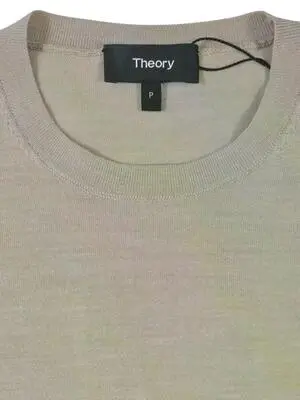 Theory Crew-neck Ribbed-trim Sweater - Neutrals