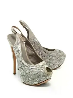 GINA 150mm Embellished Peep-toe Pumps