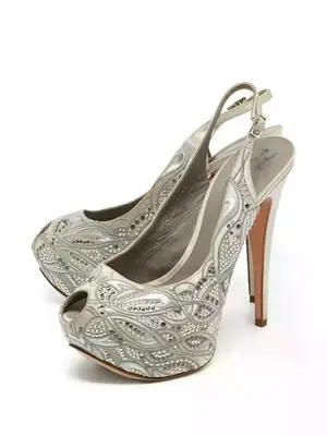 GINA 150mm Embellished Peep-toe Pumps