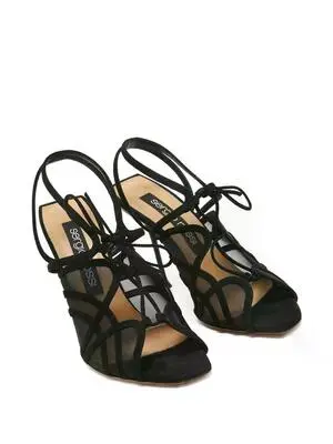 SERGIO ROSSI Mesh-lace Stiletto Sandals