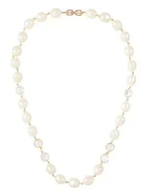 Givenchy 1990s Crystal And Faux-pearl Necklace - Gold