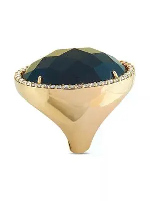 Roberto Coin 18k Yellow Gold Onyx And Diamond Ring