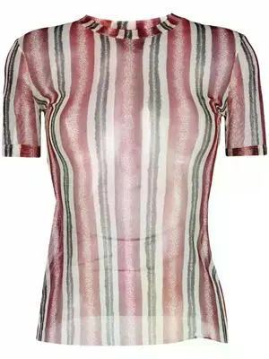 JEAN PAUL GAULTIER 1990s Classique Sheer T-shirt - Red