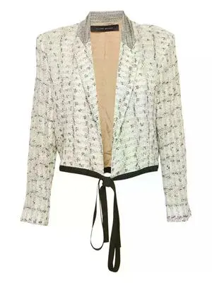 Roland Mouret Tie-front Tweed Jacket - Neutrals