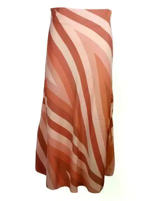 Sportmax Striped Silk Skirt