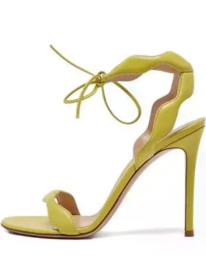 GIANVITO ROSSI 110mm Leather Heeled Sandals - Green