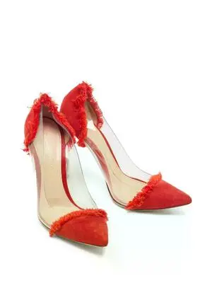 GIANVITO ROSSI 110mm Plexi Frayed Pointed-toe Pumps