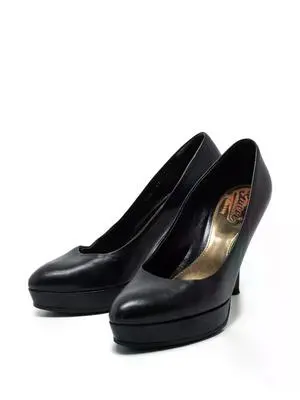 Gucci 100mm Leather Platform Pumps