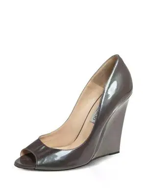 JIMMY CHOO 115mm Leather Wedge Sandals