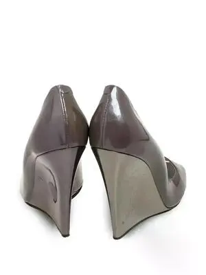 JIMMY CHOO 115mm Leather Wedge Sandals