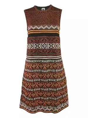 Missoni Geometric-print Crew-neck Mini Dress - Brown