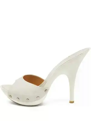GIUSEPPE ZANOTTI 125mm Studded Patent Leather Sandals - White