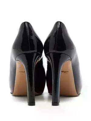 FERRAGAMO 100mm Patent-finish Heeled Pumps