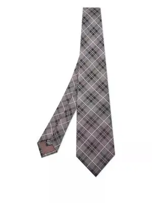 BOSS Silk Plaid Neck Tie - Grey