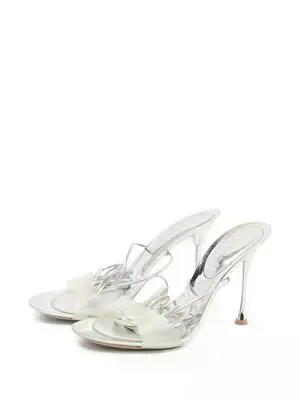 GIANVITO ROSSI Metallic Leather Stiletto Sandals