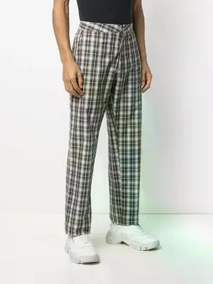 WALTER VAN BEIRENDONCK Check Pattern Trousers - Brown