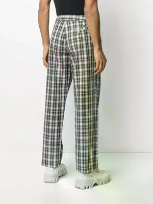 WALTER VAN BEIRENDONCK Check Pattern Trousers - Brown