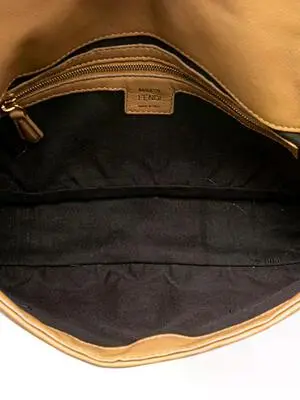 Fendi Zucca Embossed Leather Baguette - Brown
