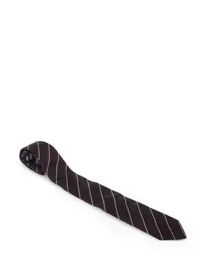 BOSS Striped Silk Necktie - Black