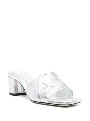 Alexander McQueen 50mm Seal Mules - Silver