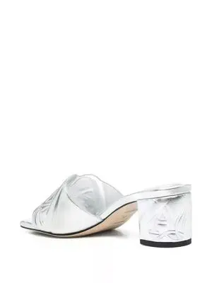 Alexander McQueen 50mm Seal Mules - Silver