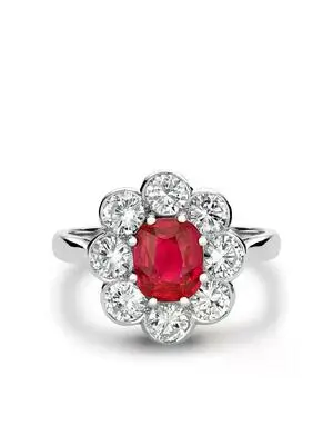 PRAGNELL Platinum Ruby And Diamond Ring - Silver